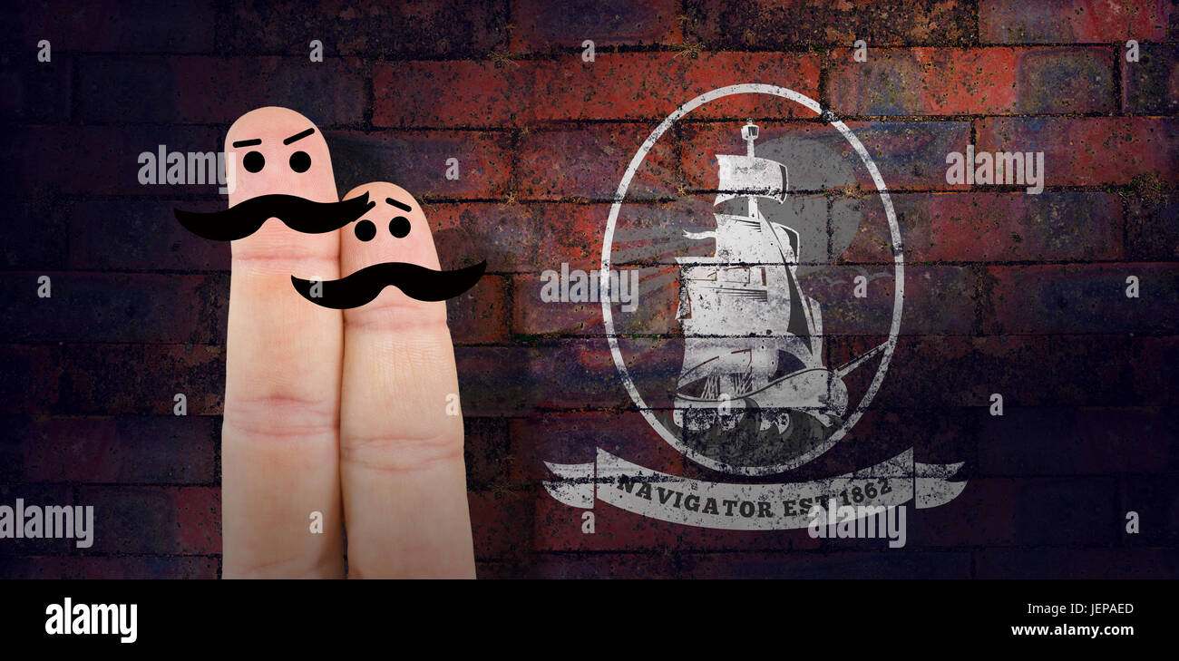 Composite image of two fingers with mustache Stock Photo - Alamy