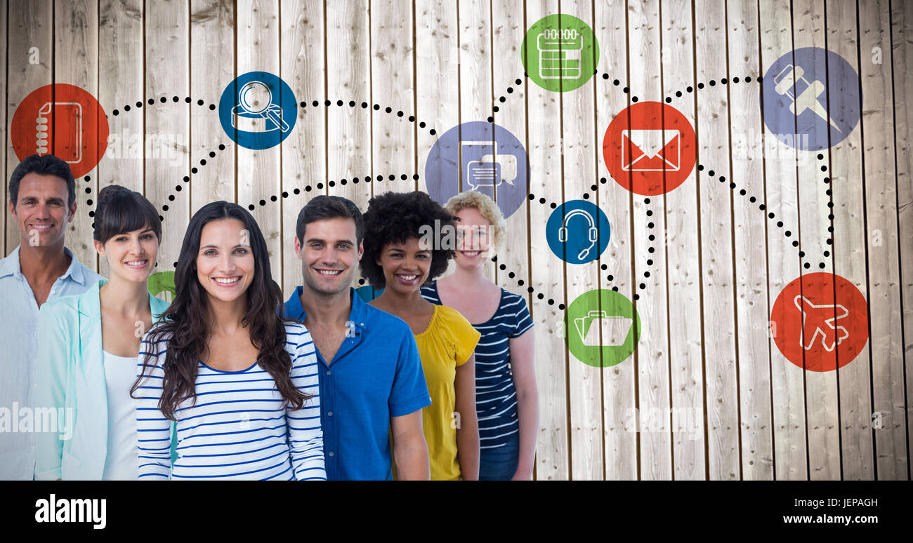 Composite image of portrait of creative team Stock Photo - Alamy