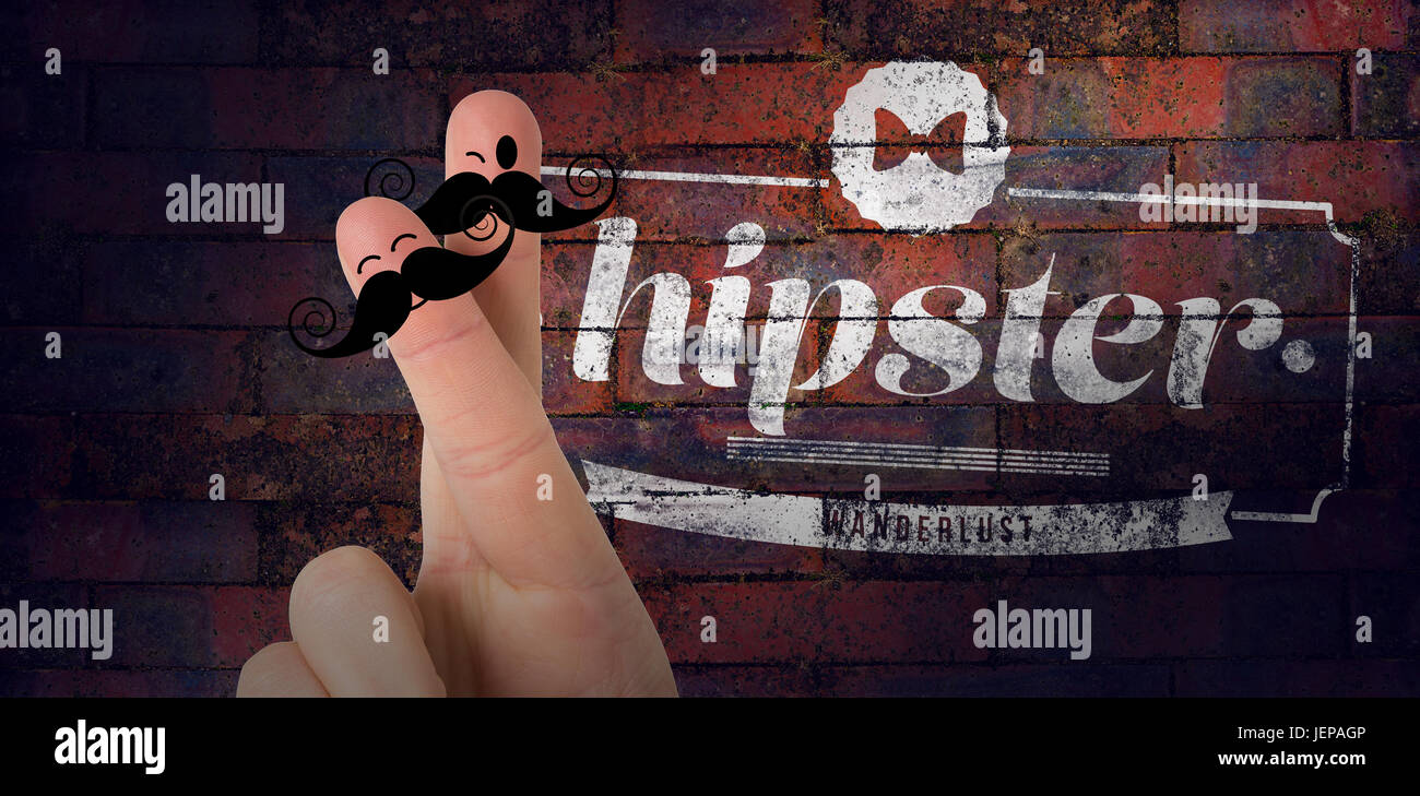 Composite image of fingers with mustache Stock Photo - Alamy