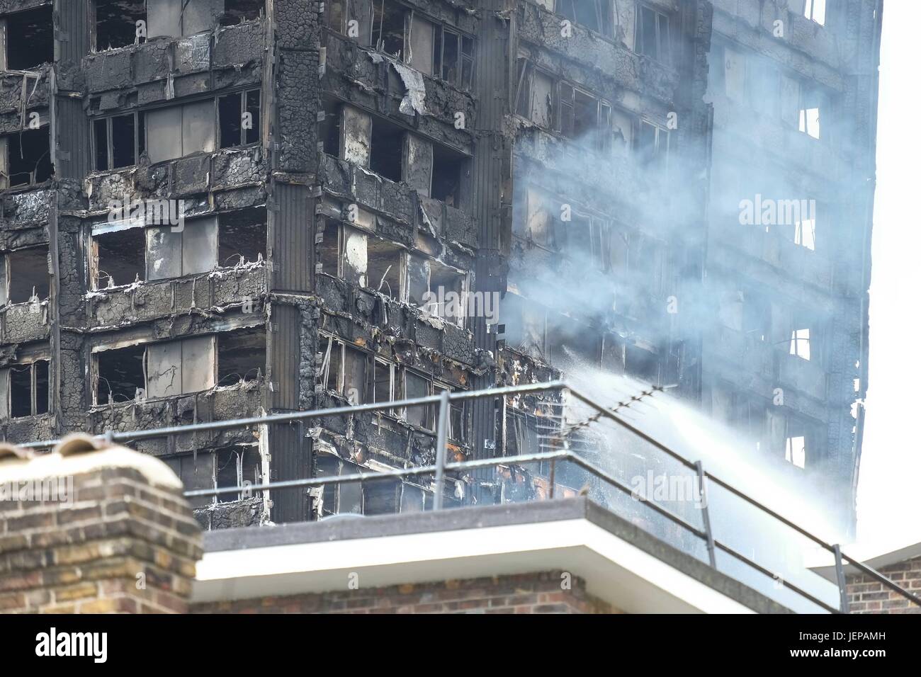 Aftermath of the blaze which ripped through the 24-storey Grenfell ...