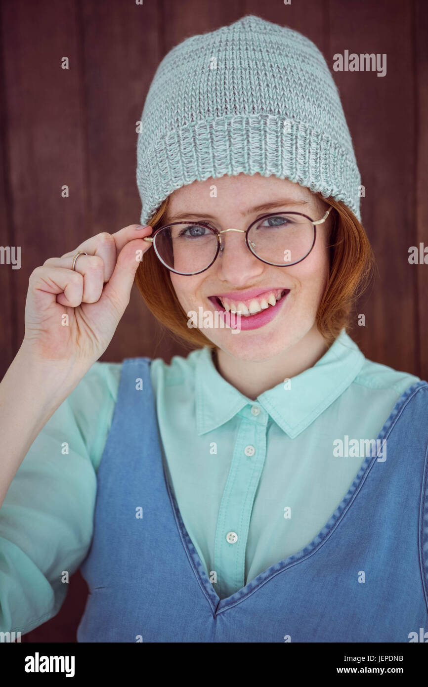 Red haired hipster posing Stock Photo - Alamy