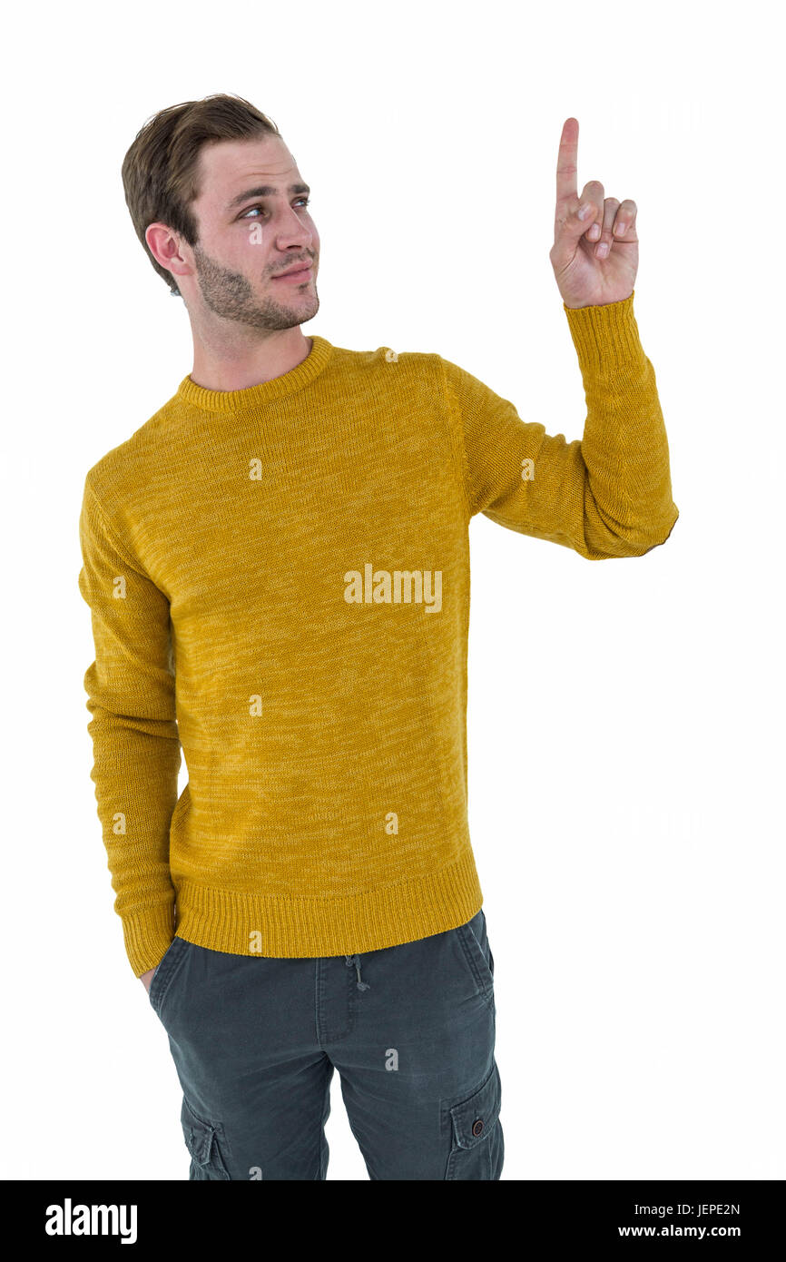 Man pointing upward hi-res stock photography and images - Alamy