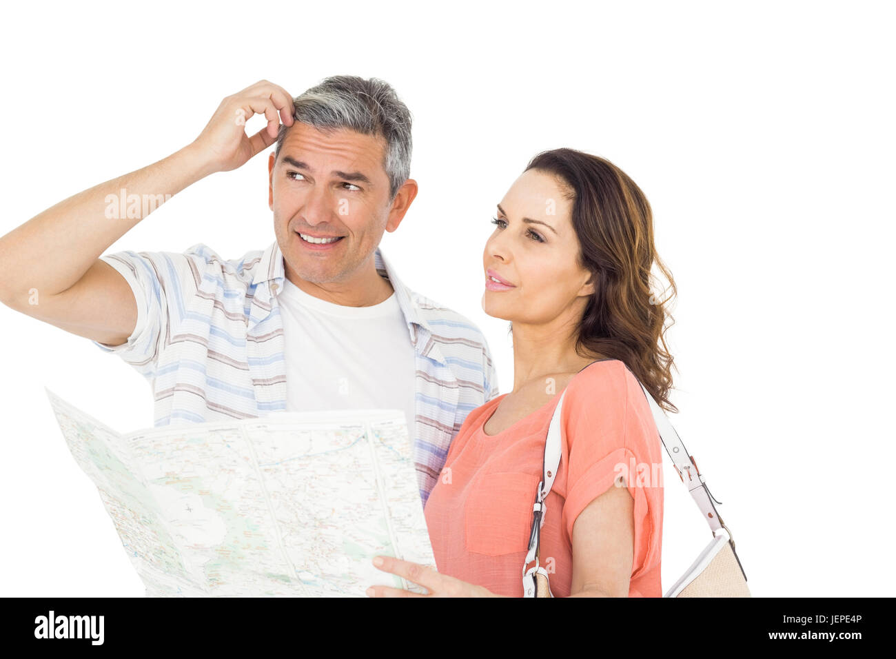 Couple happy map hi-res stock photography and images - Alamy