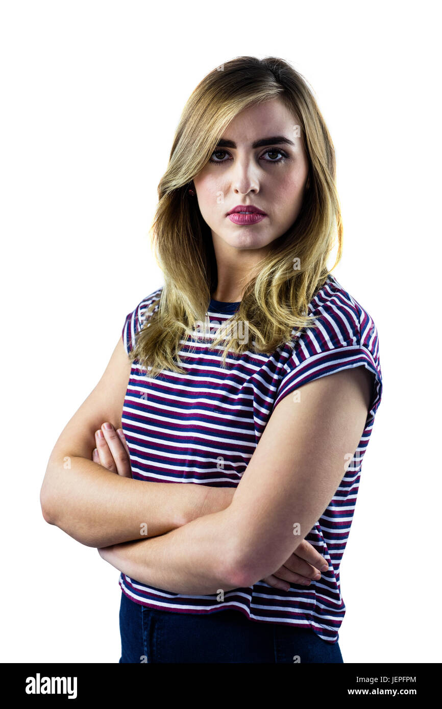 Furious blonde woman crossed arms hi-res stock photography and images ...