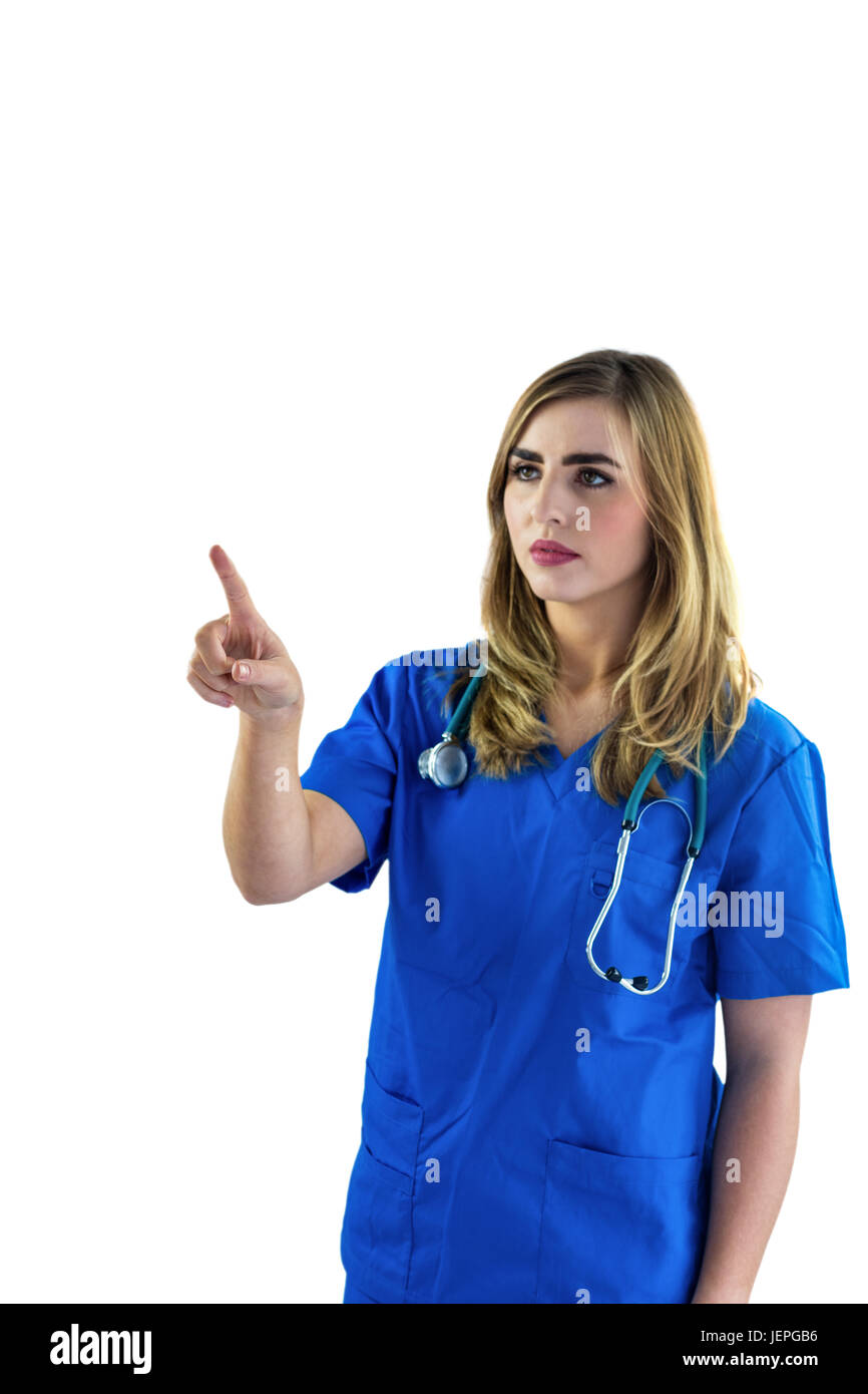Nurse pointing finger hi-res stock photography and images - Alamy