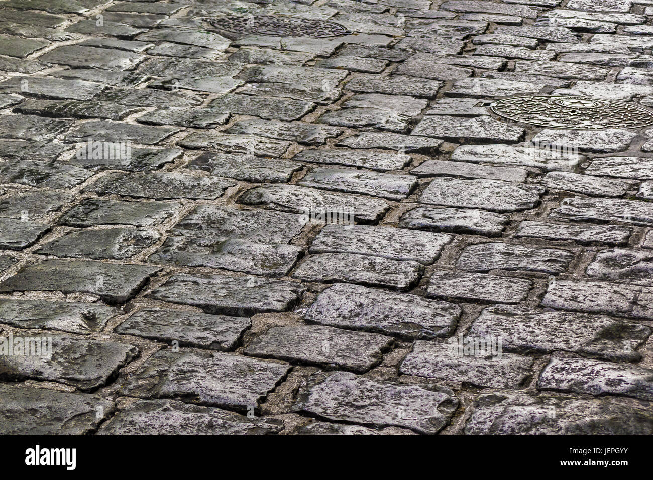 Colonial cobblestone street pattern texture hi-res stock photography ...