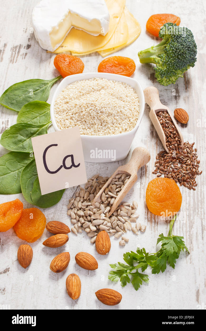 Ingredients or products containing calcium and dietary fiber, natural ...