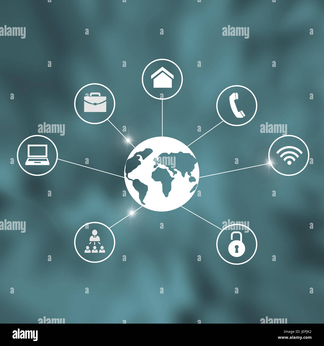 Composite image of connected world Stock Photo - Alamy