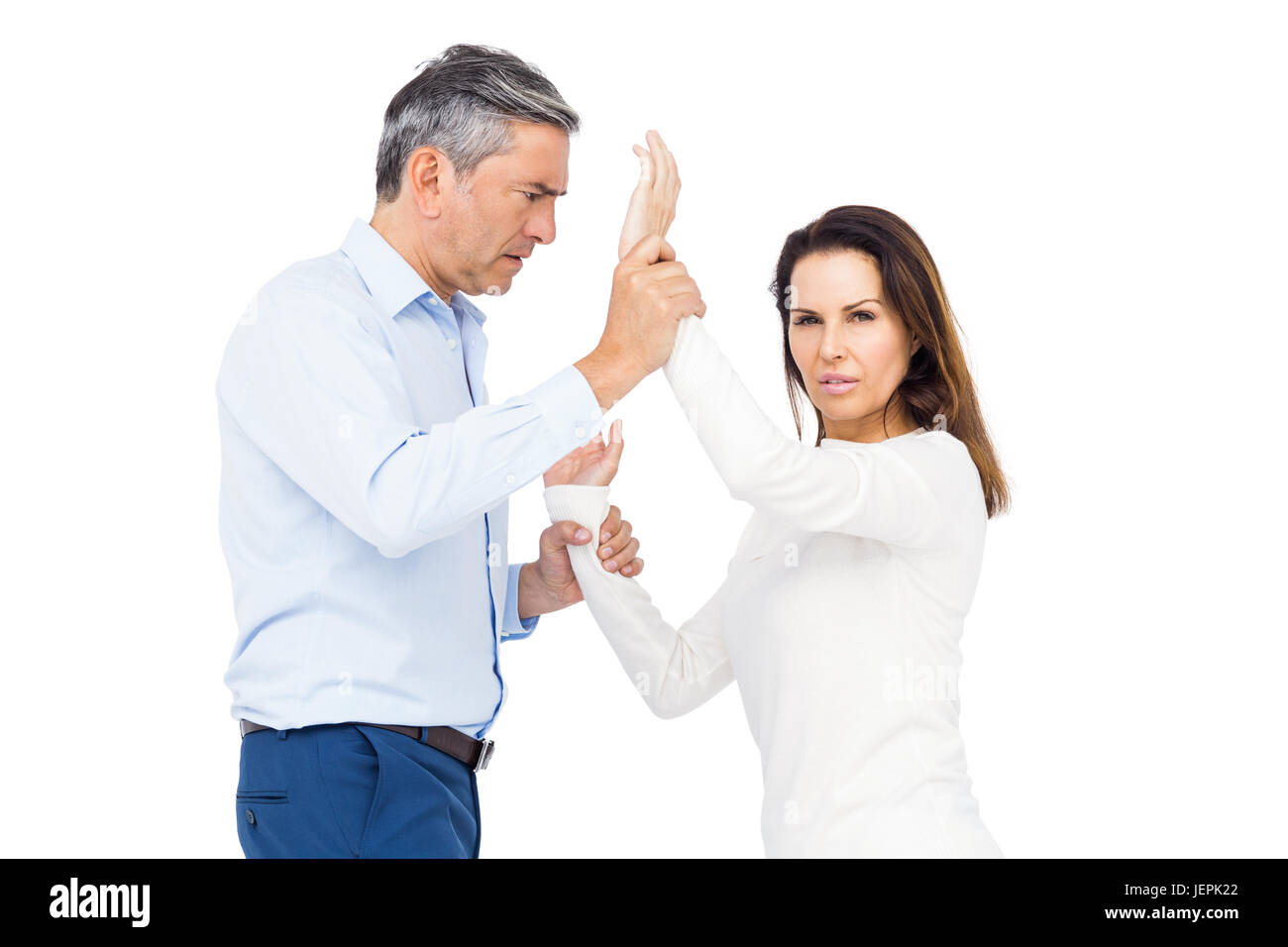 Woman grabbing man hi-res stock photography and images - Alamy