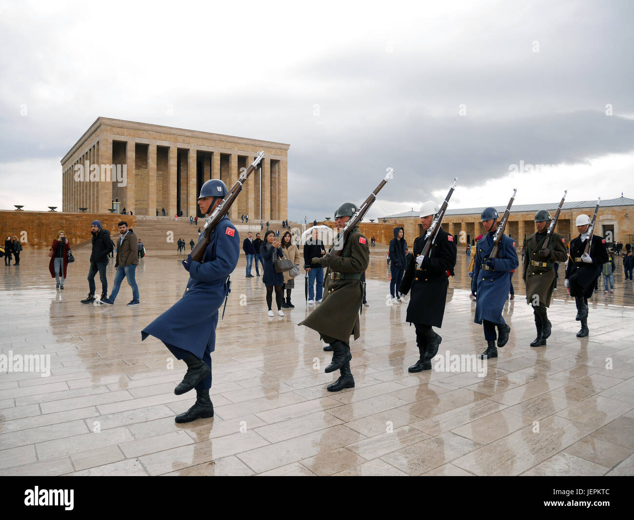 ANKARA, TURKEY - March 10, 2017: Soldiers marching for shift change at ...