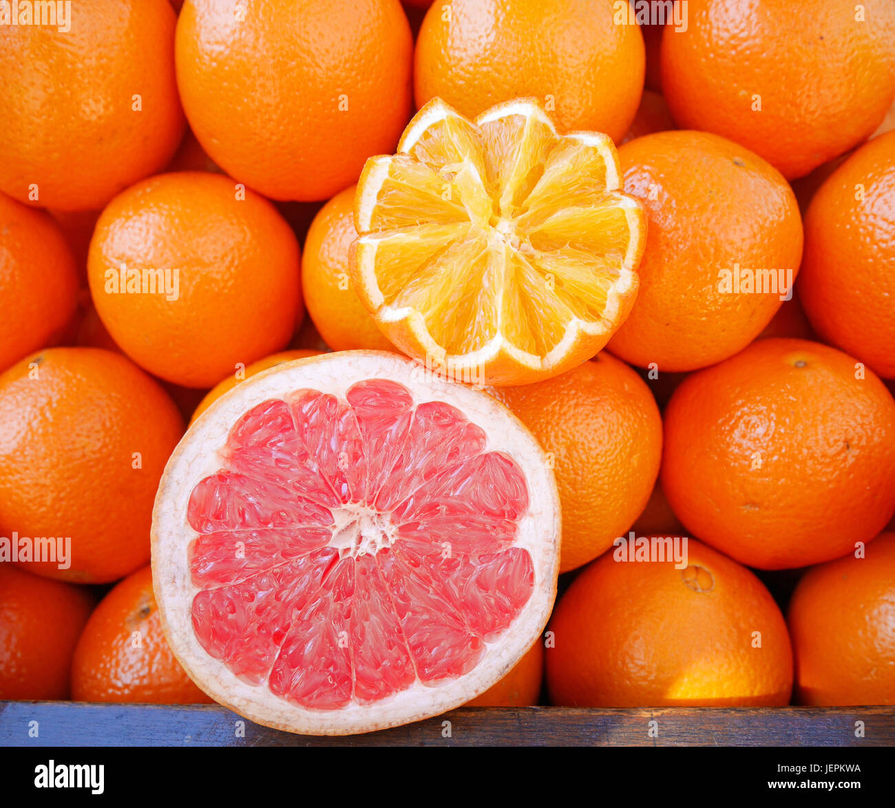 Bright orange color orange and grapefruit background Stock Photo - Alamy