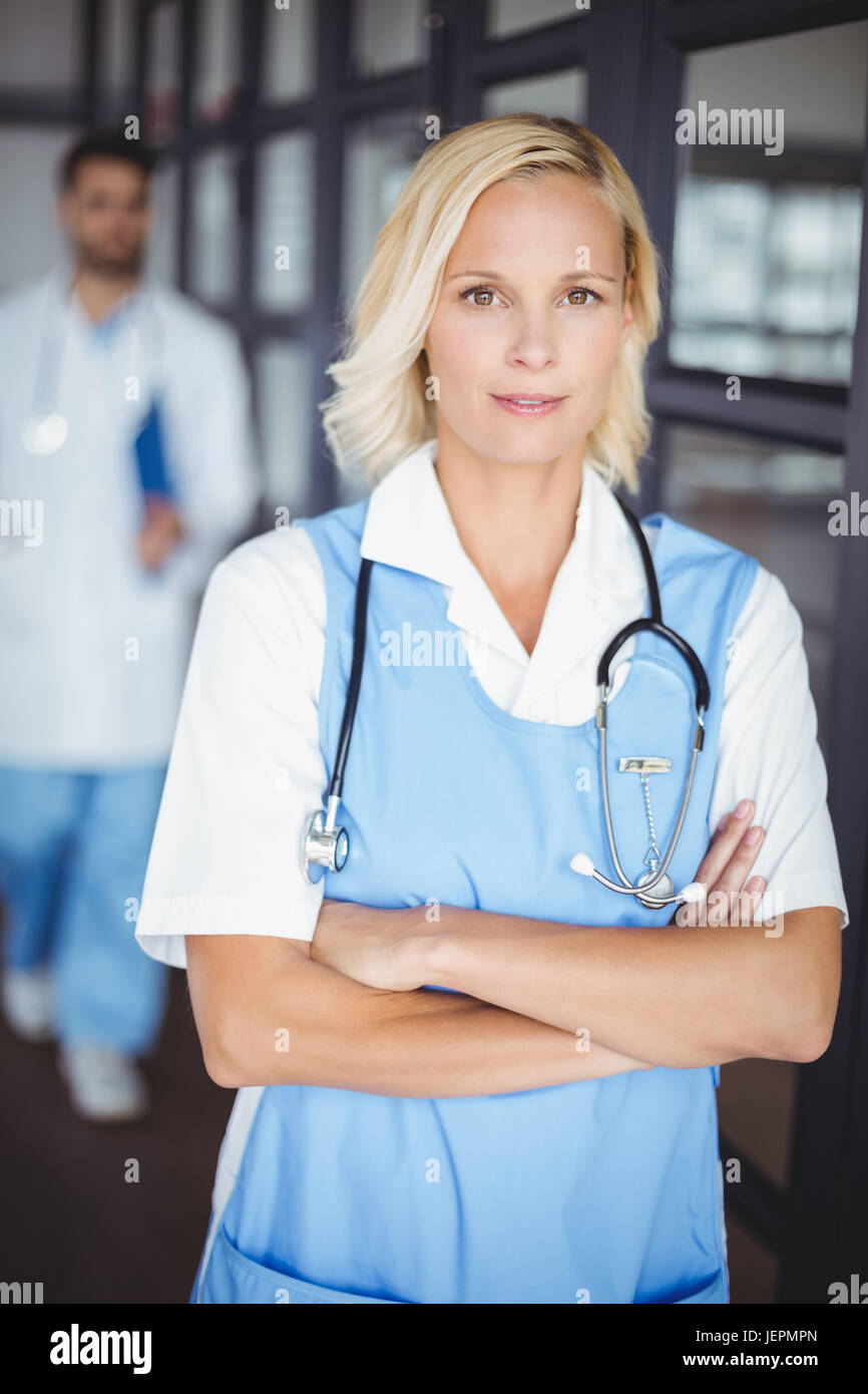 Portrait of confident female doctor Stock Photo - Alamy