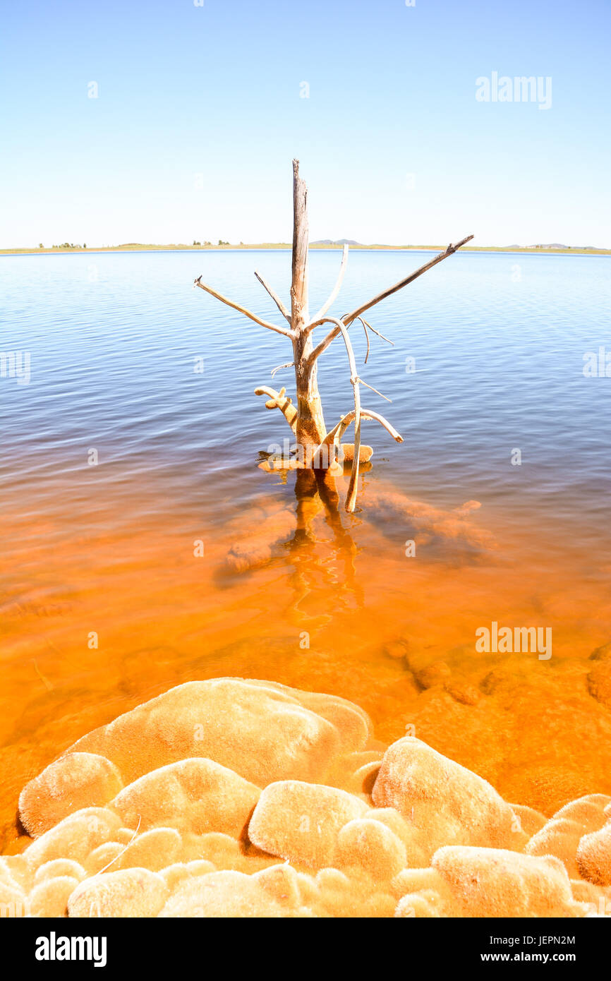 red polluted lake Stock Photo - Alamy