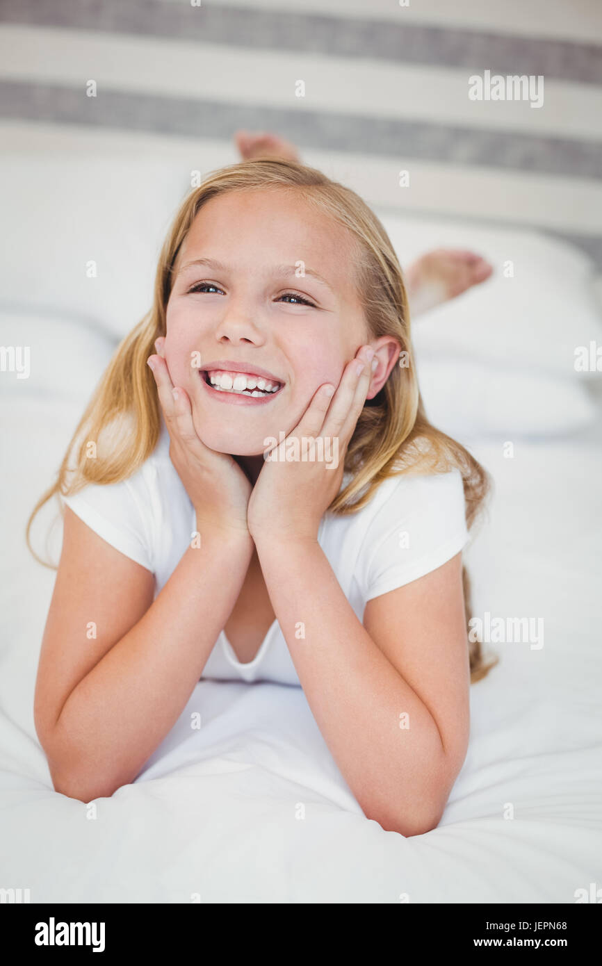 Girl relaxing home lying on hi-res stock photography and images - Alamy