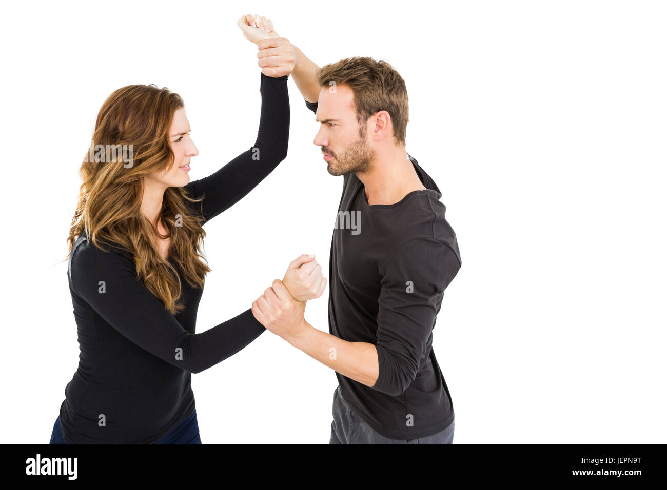 Young couple into an argument Stock Photo - Alamy