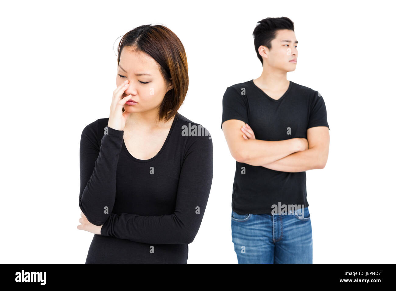 Young couple ignoring each other Stock Photo - Alamy
