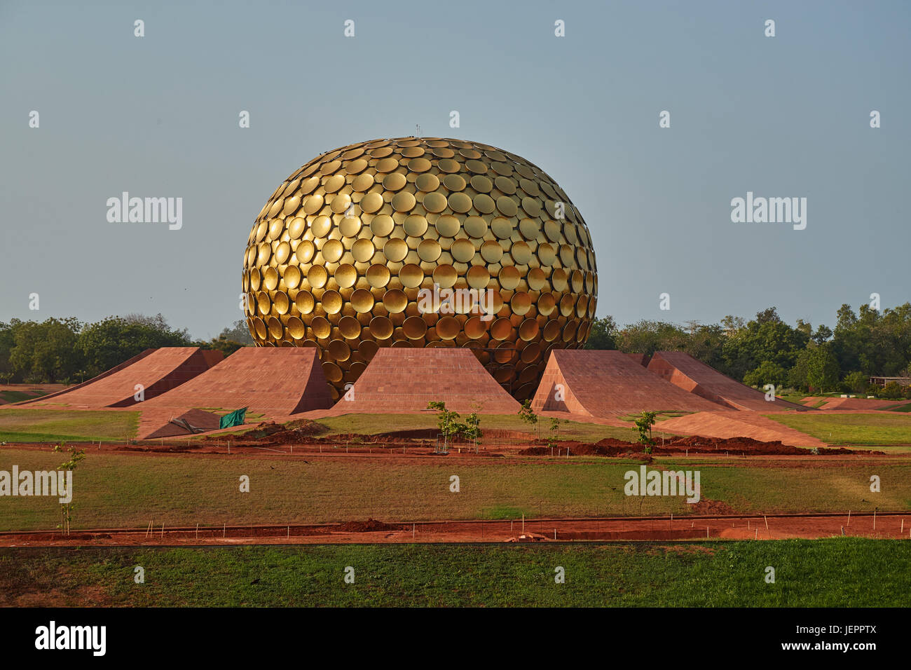 Auroville meditation hall. Auroville is a human unity where people ...