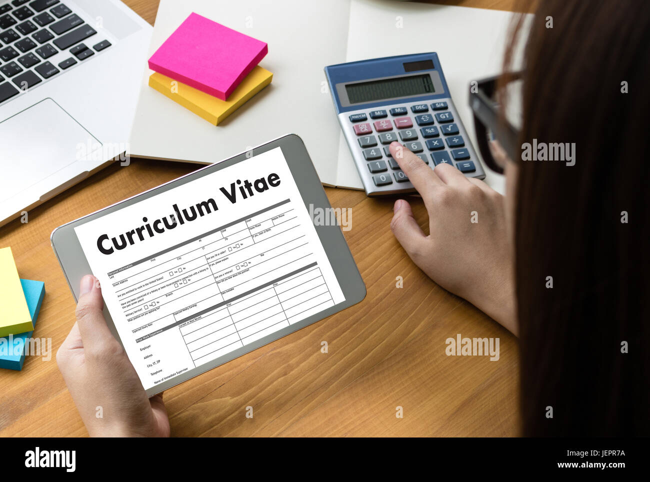 CV - Curriculum Vitae (Job interview concept with business CV resume ...