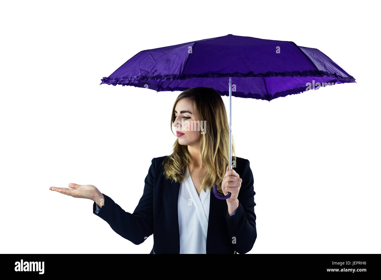 Woman using an umbrella Stock Photo - Alamy