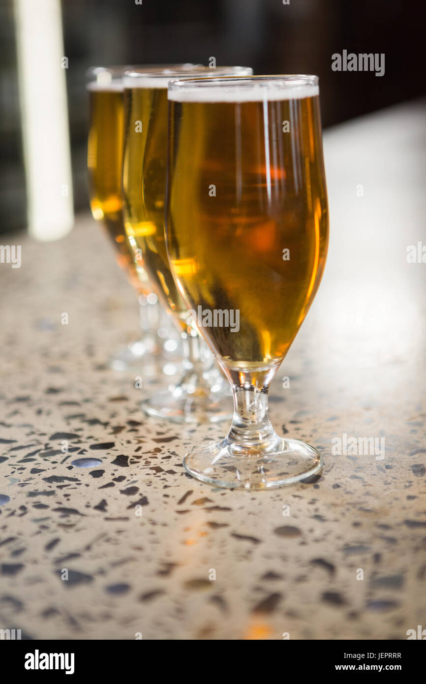 View of pints of beer Stock Photo - Alamy
