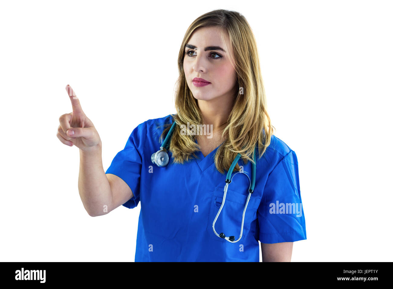 Nurse pointing finger hi-res stock photography and images - Alamy