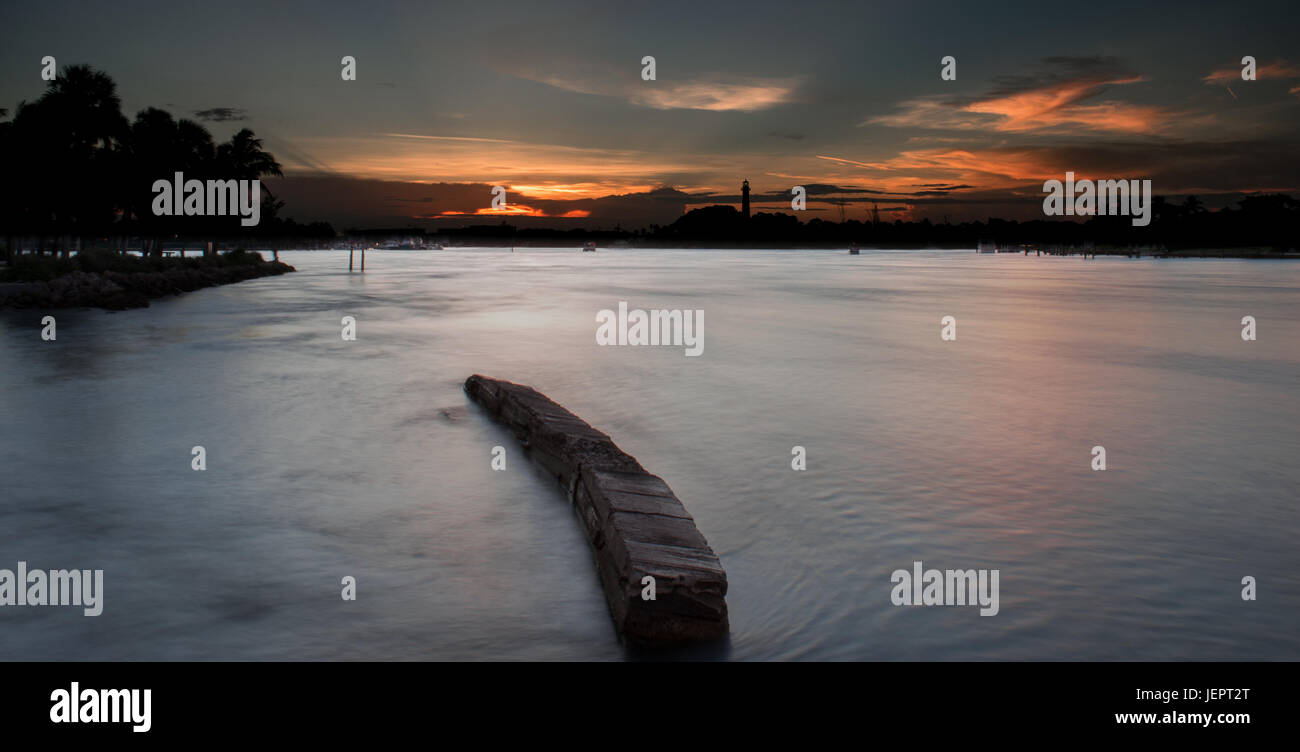 Jupiter Lighthouse at Sunset Stock Photo - Alamy