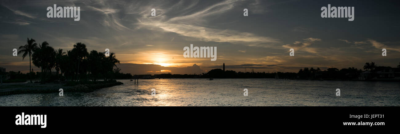 Jupiter Lighthouse at Sunset Stock Photo - Alamy
