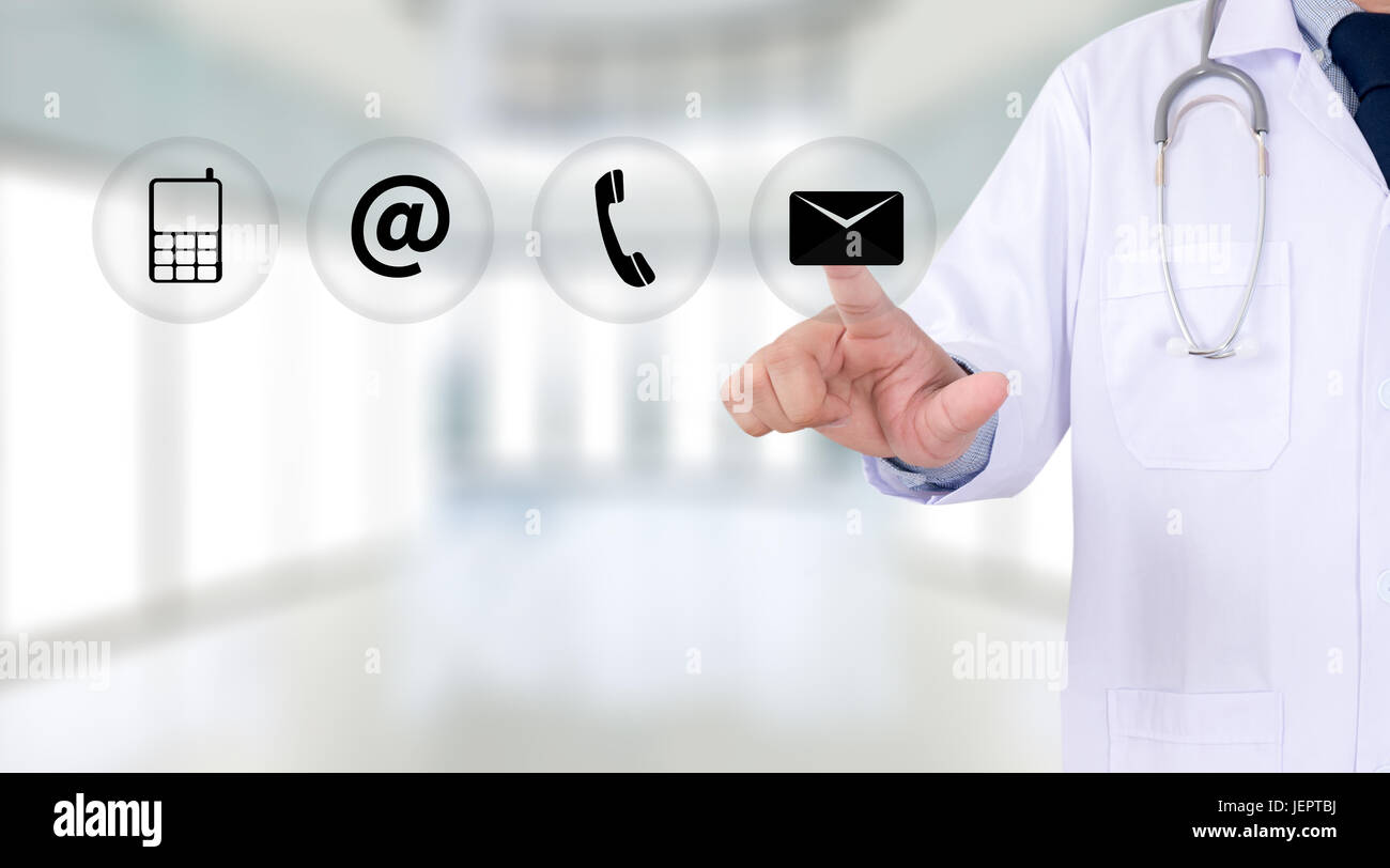doctor CONTACT US (Customer Support Hotline people CONNECT Stock Photo ...