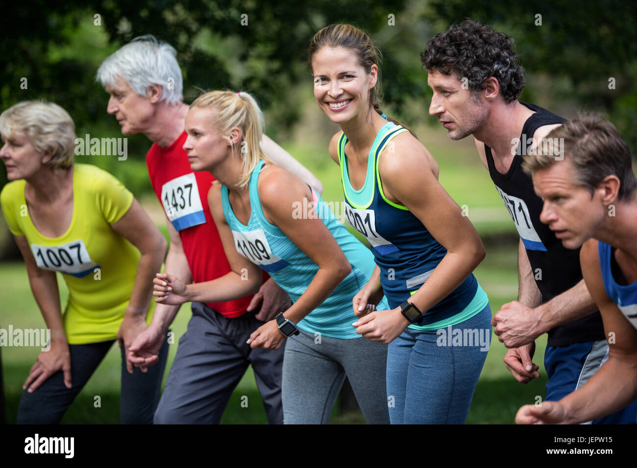 Marathon athletes on the starting line Stock Photo - Alamy
