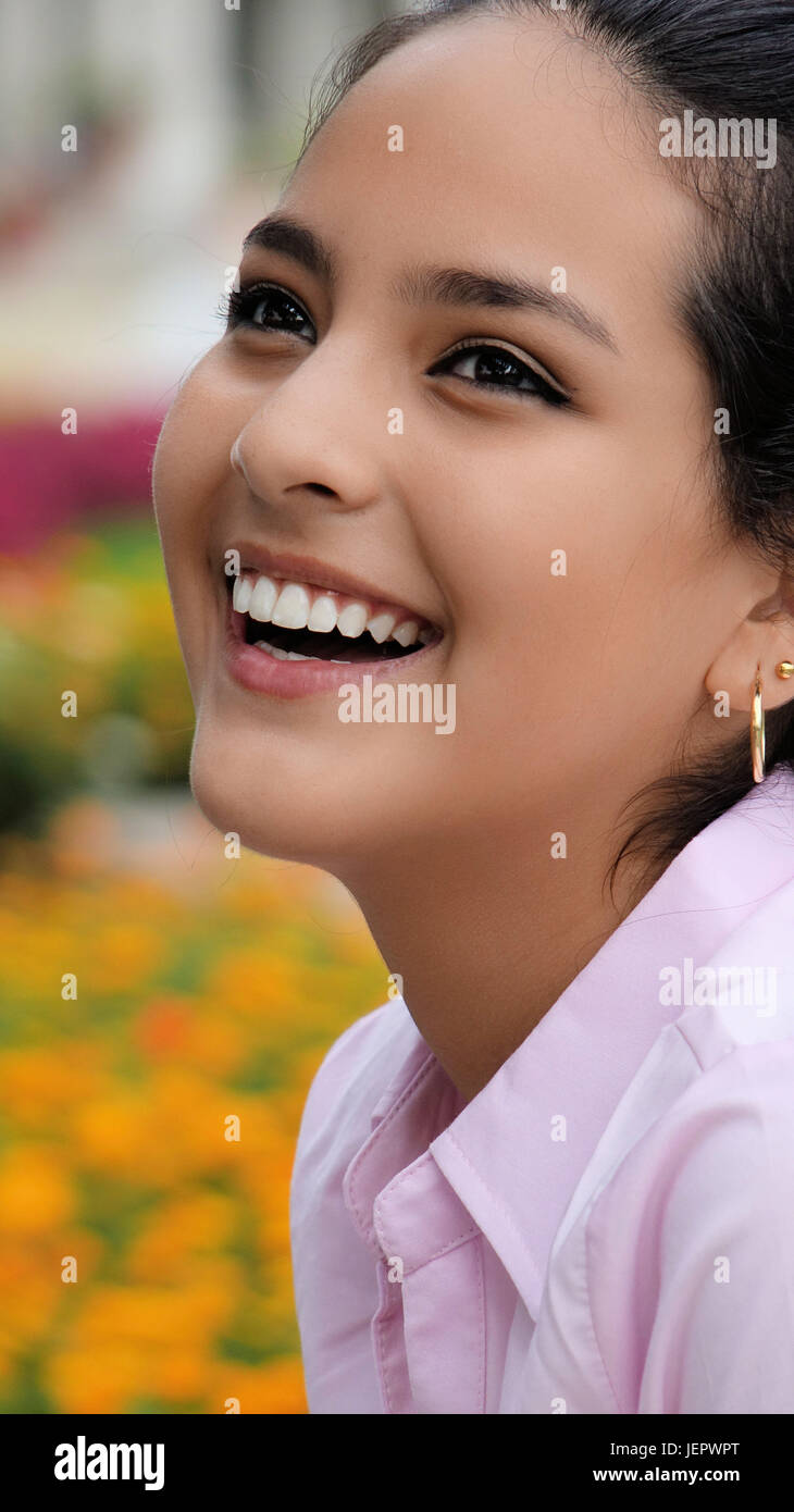 Teenage Girl Joyful Stock Photo - Alamy