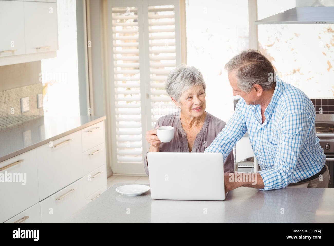 Senior couple interacting using hi-res stock photography and images - Alamy