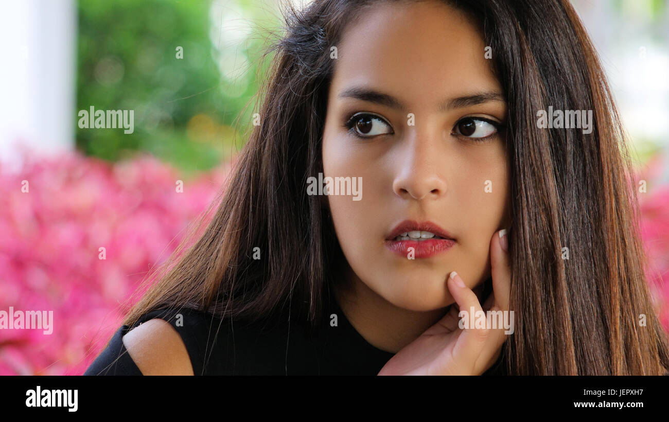 Worried Beautiful Girl Stock Photo - Alamy