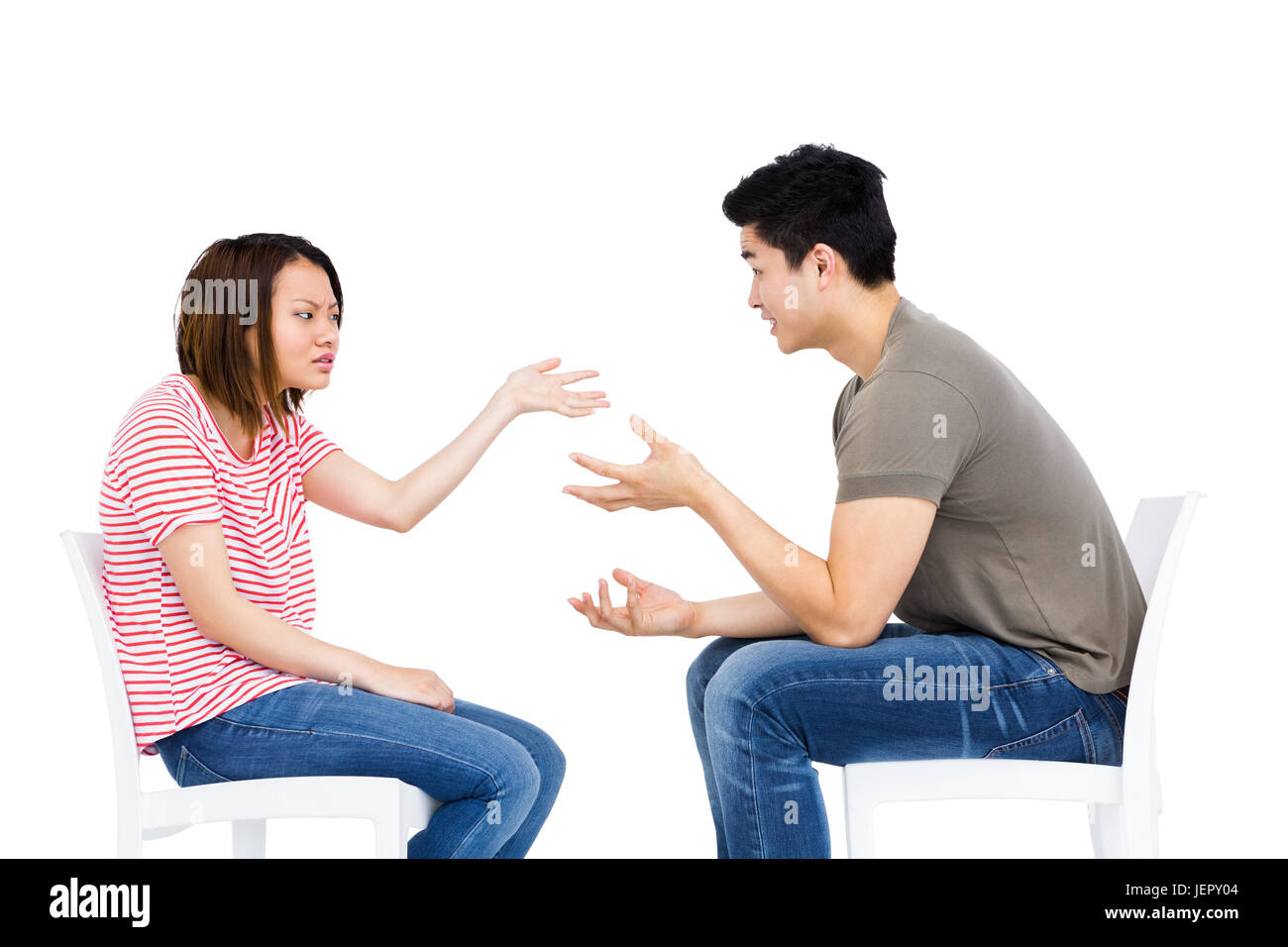 Young couple into an argument Stock Photo - Alamy