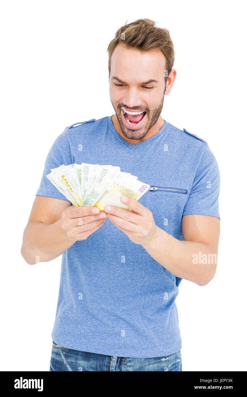 Man counting notes hi-res stock photography and images - Alamy