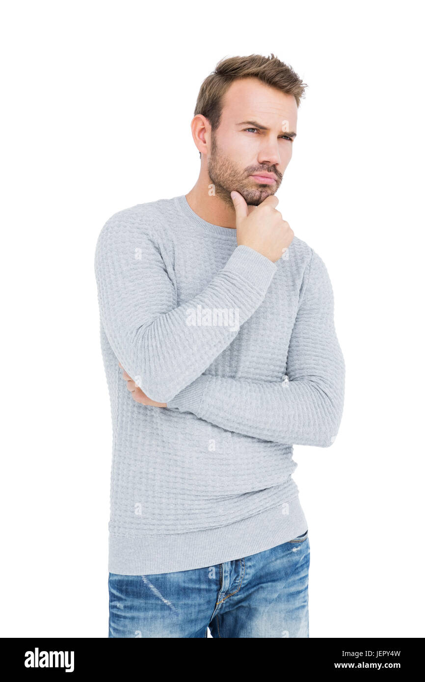 Confused frowning young white hi-res stock photography and images - Alamy