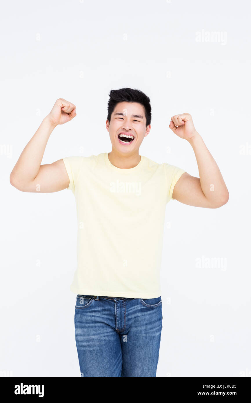 Happy man smiling at camera Stock Photo - Alamy