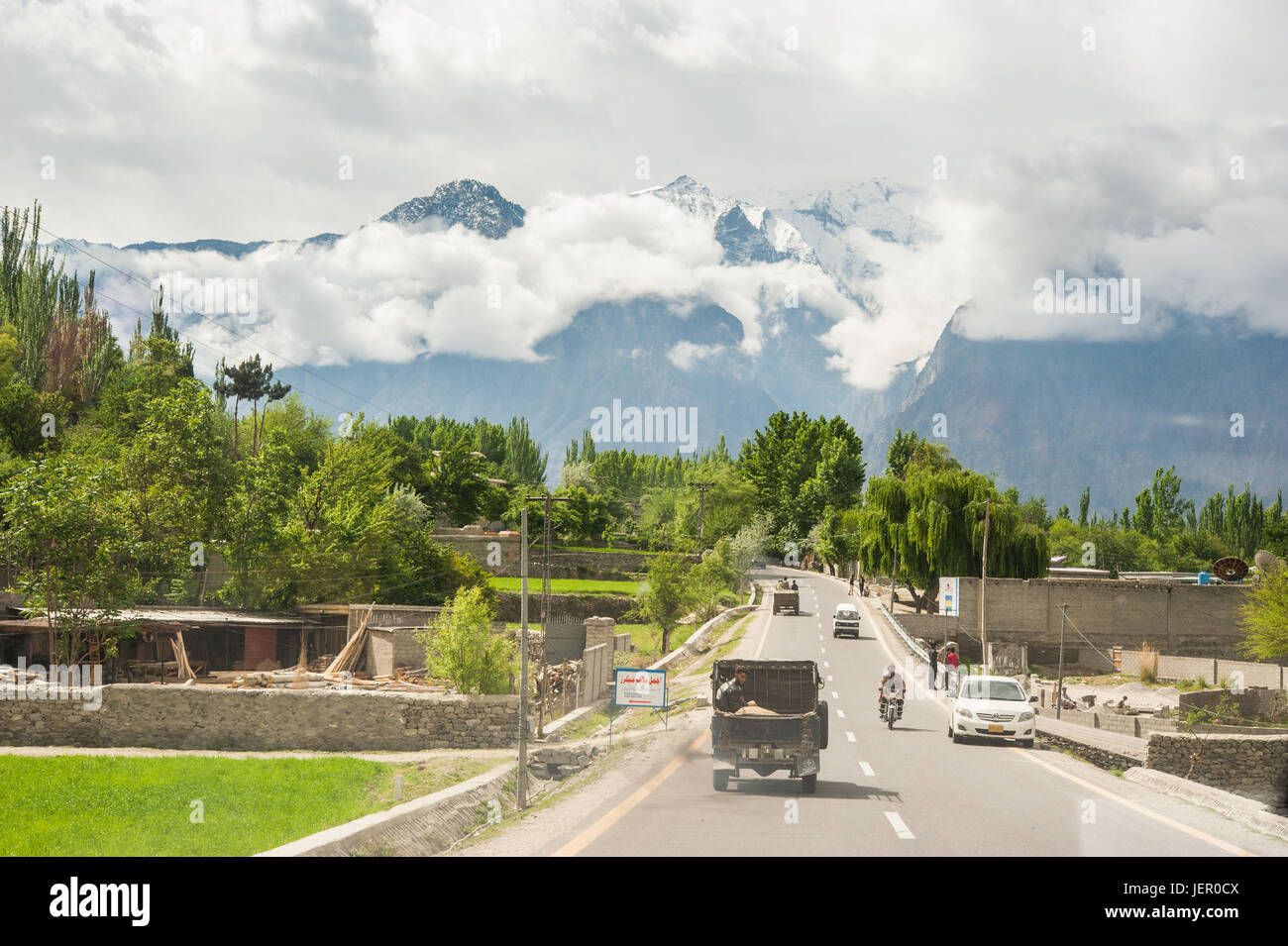Karakorum Highway in the narrow Indus Gorge in Pakistan Stock Photo - Alamy