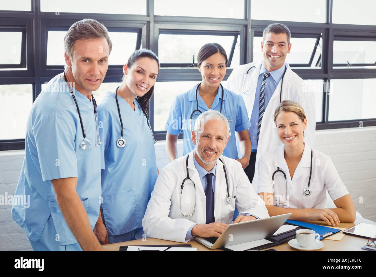 Portrait of medical team in conference room Stock Photo - Alamy