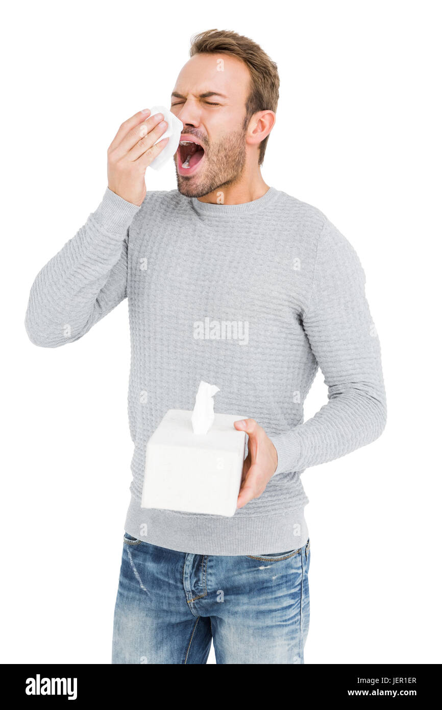 Man holding tissue box hi-res stock photography and images - Alamy