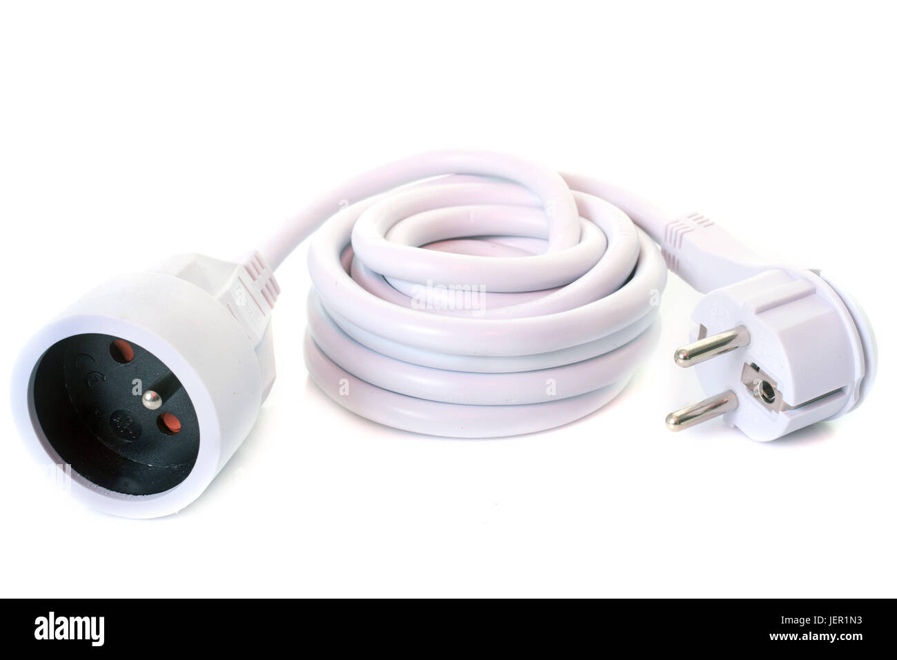 extension cable in front of white background Stock Photo - Alamy