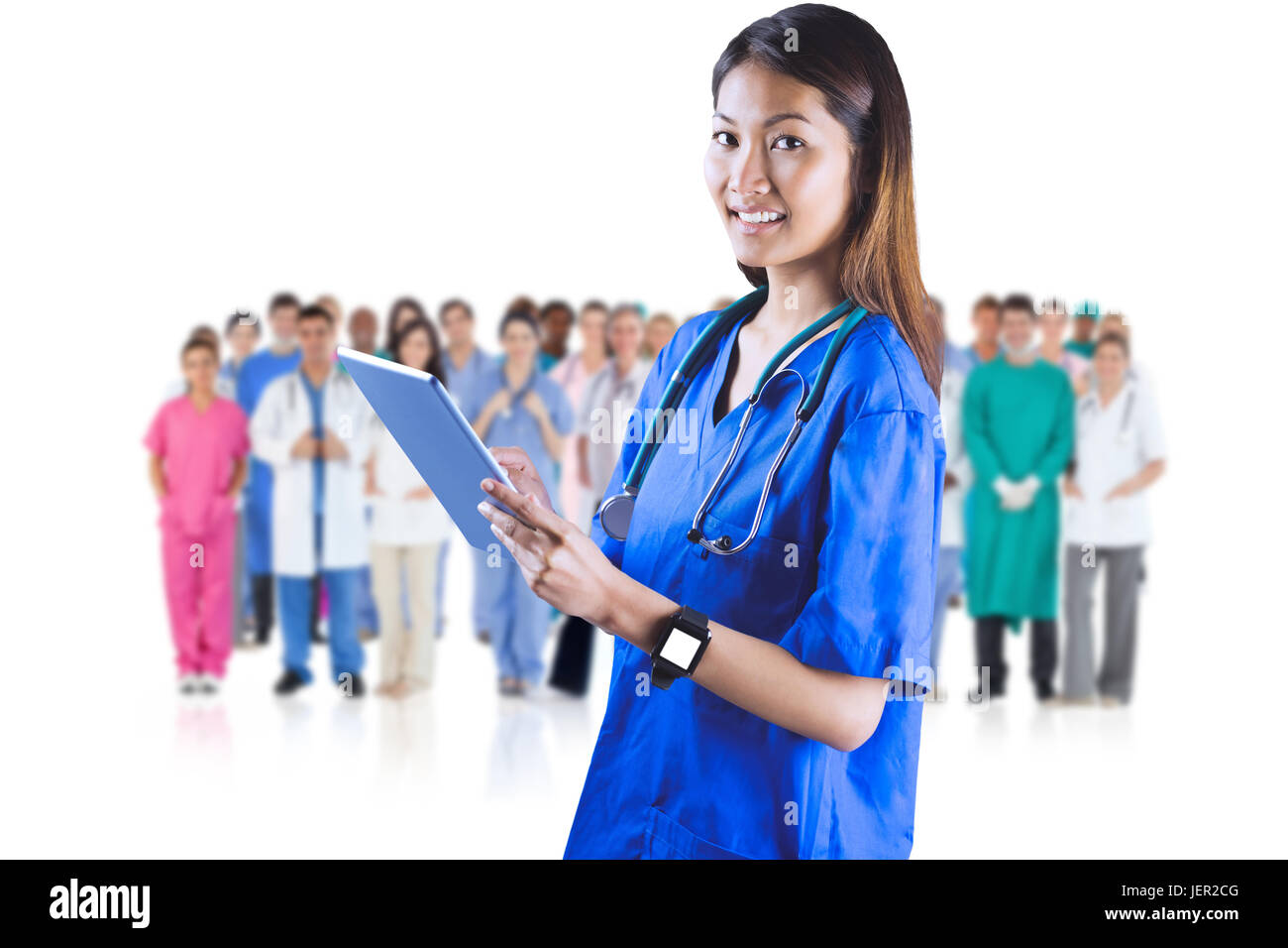 Asian blue scrubs hi-res stock photography and images - Alamy