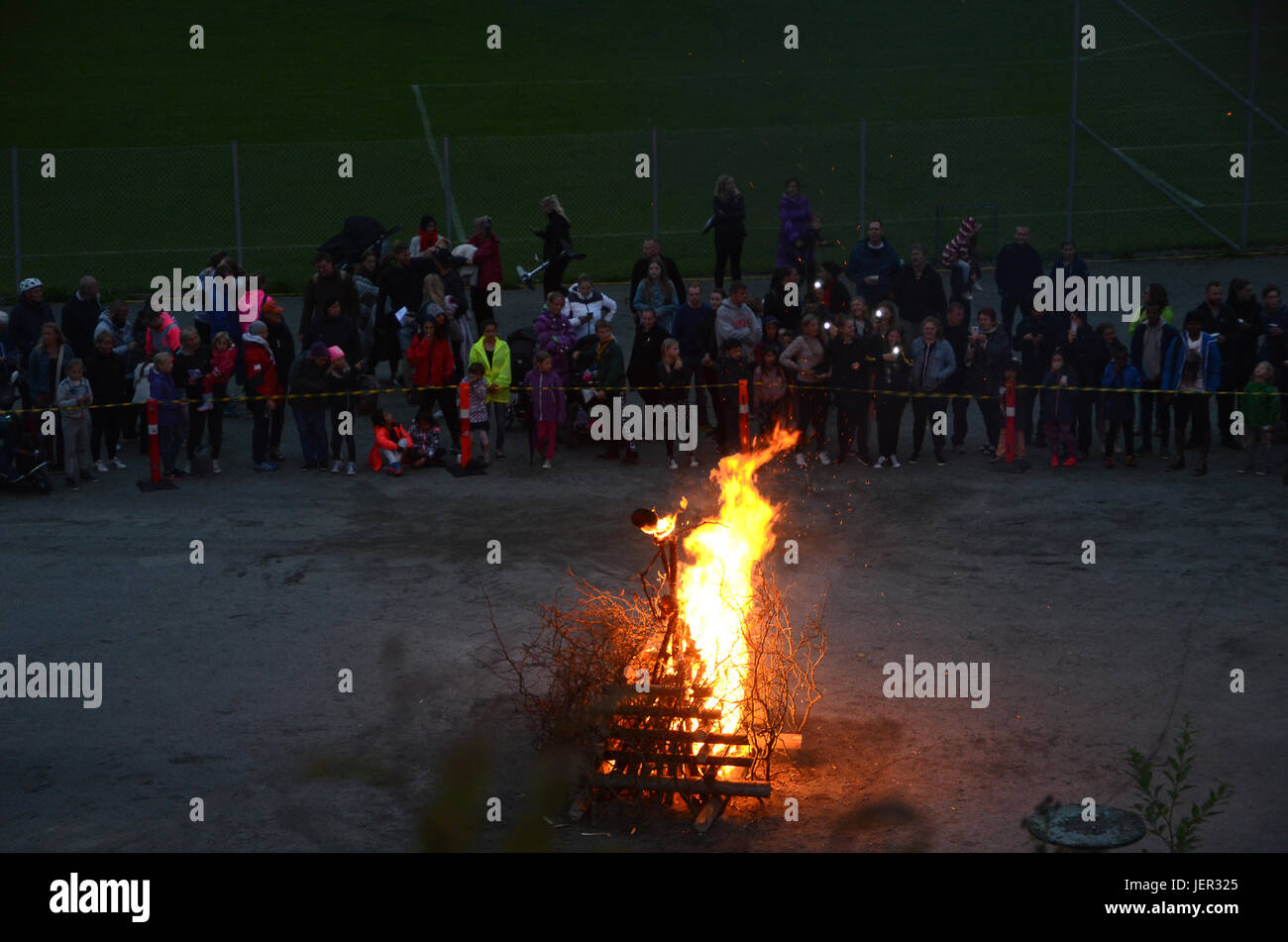 Midsummer nights bonfire in Denmark Stock Photo - Alamy