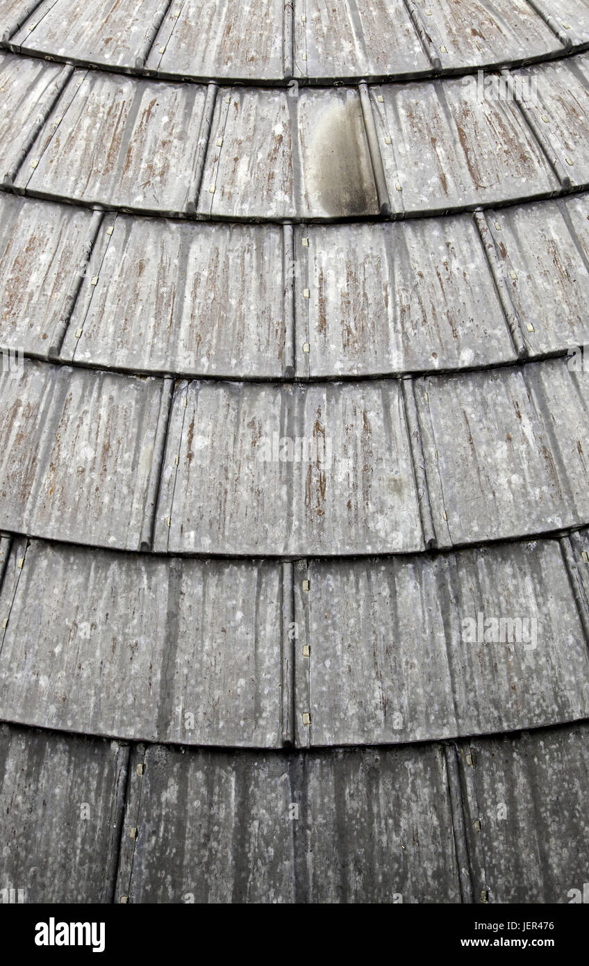 Old weathered metal roof, detail of protection against rain, rusty ...