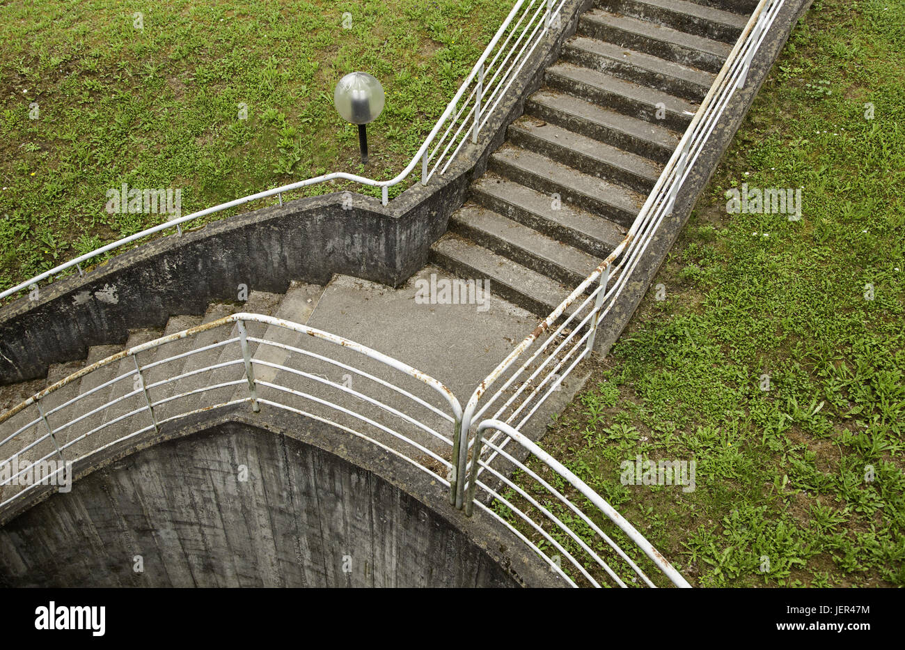 Old dirty stairs with railing, detail of an old city Stock Photo - Alamy