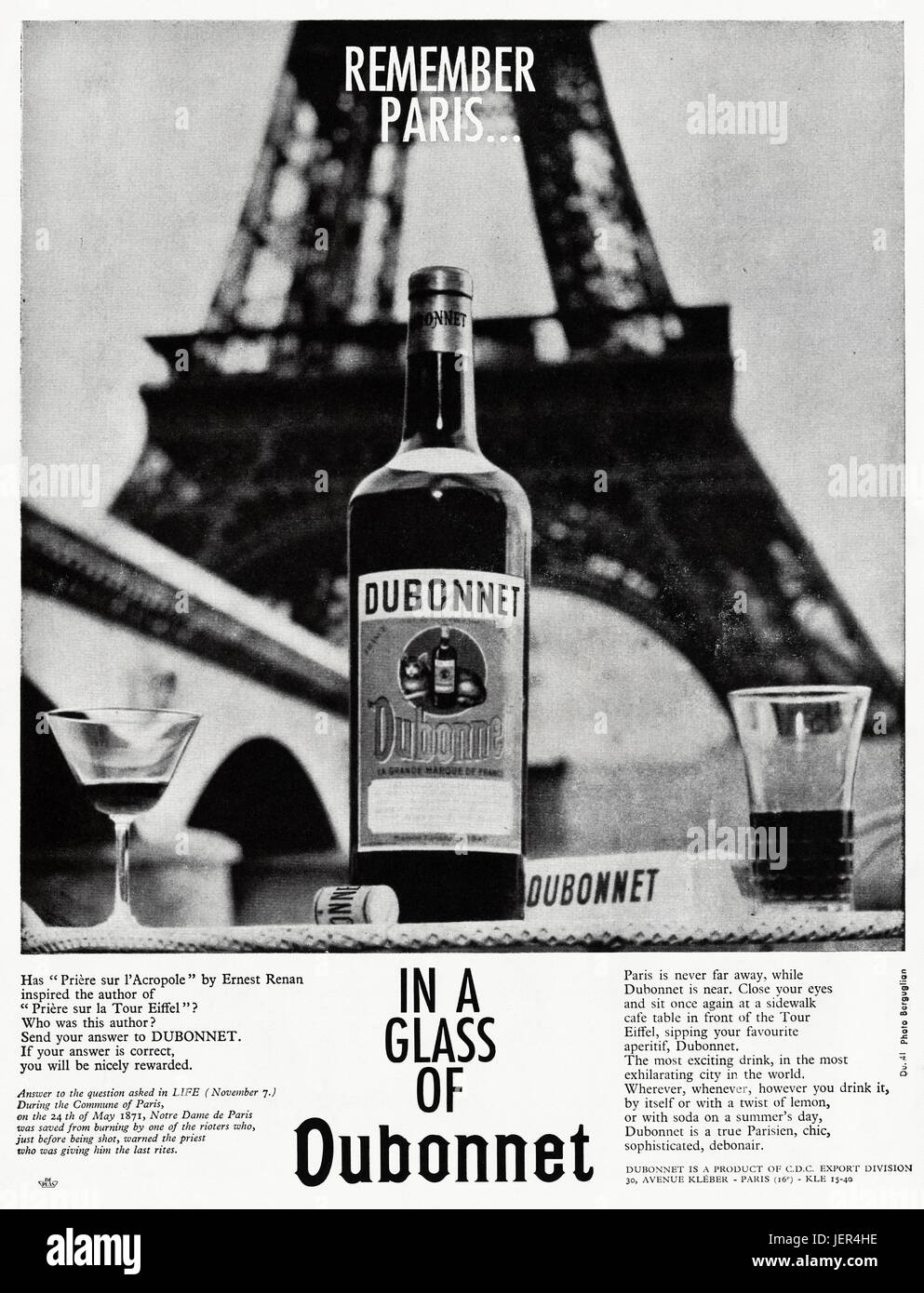 Dubonnet ads hi-res stock photography and images - Alamy