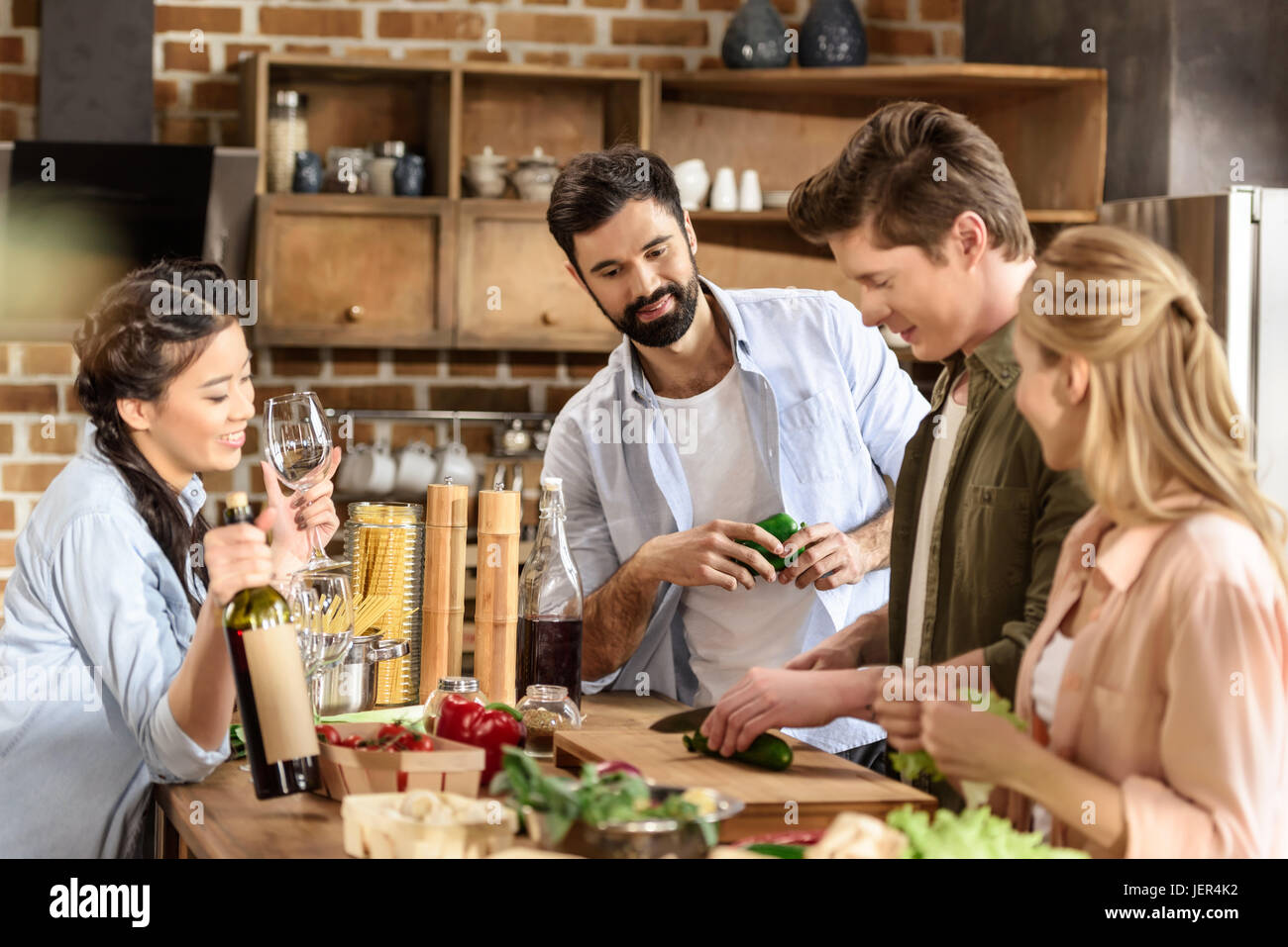 young people partying, having fun, at home party Stock Photo - Alamy