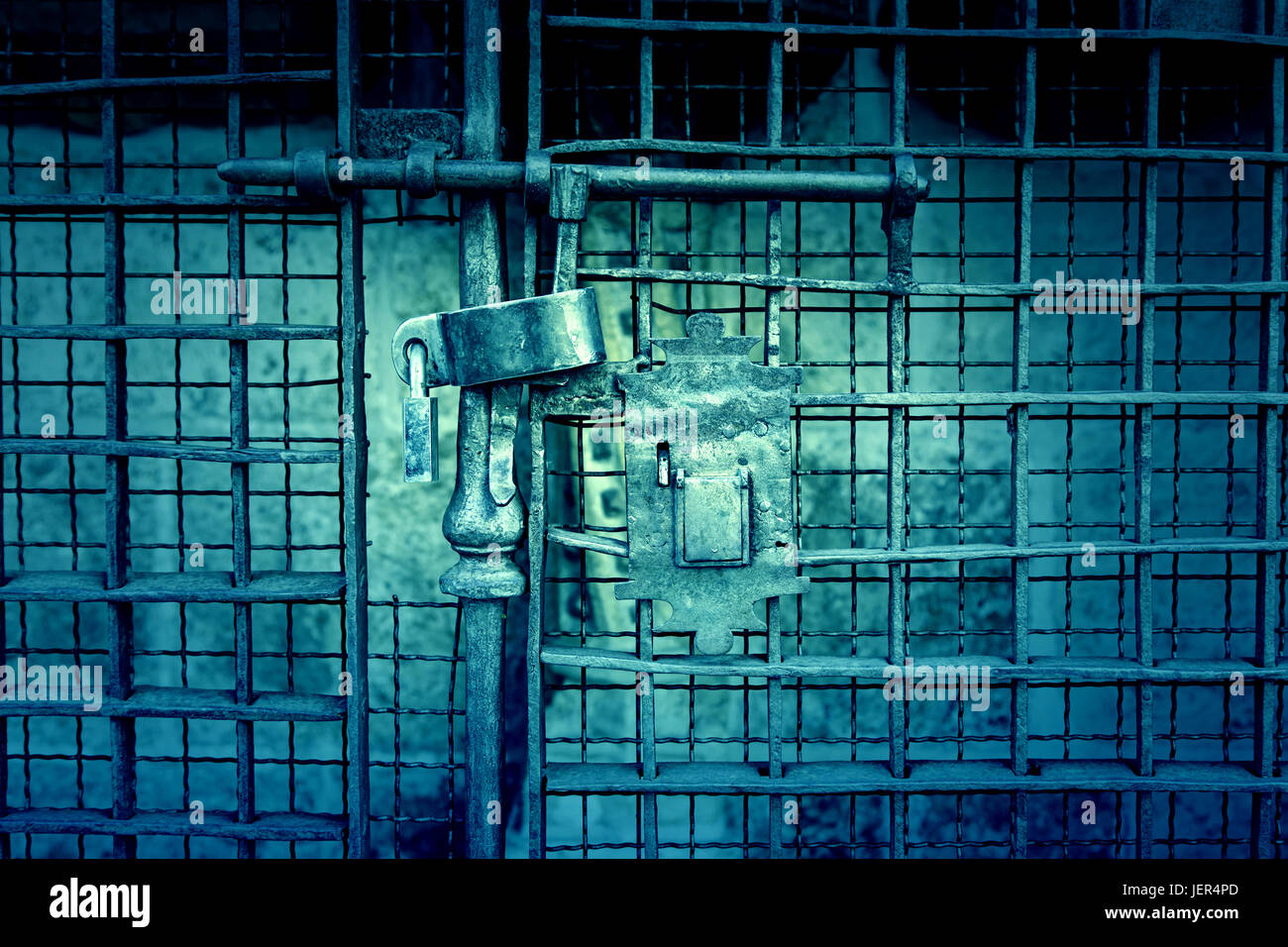 Old metal lock, detail of a bolt, protection Stock Photo - Alamy