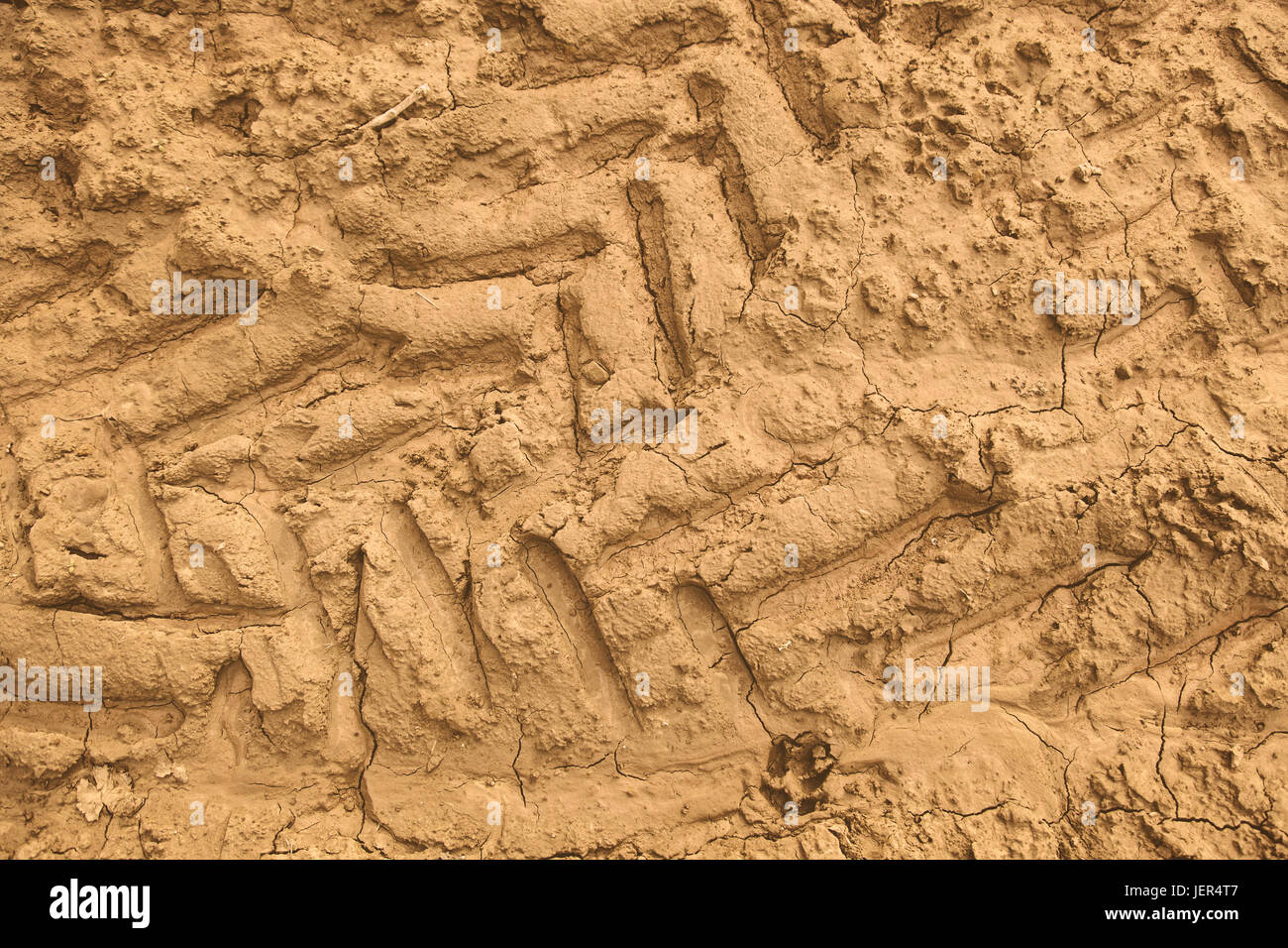Traces of wheels in the mud, detail of marks in the nature Stock Photo ...
