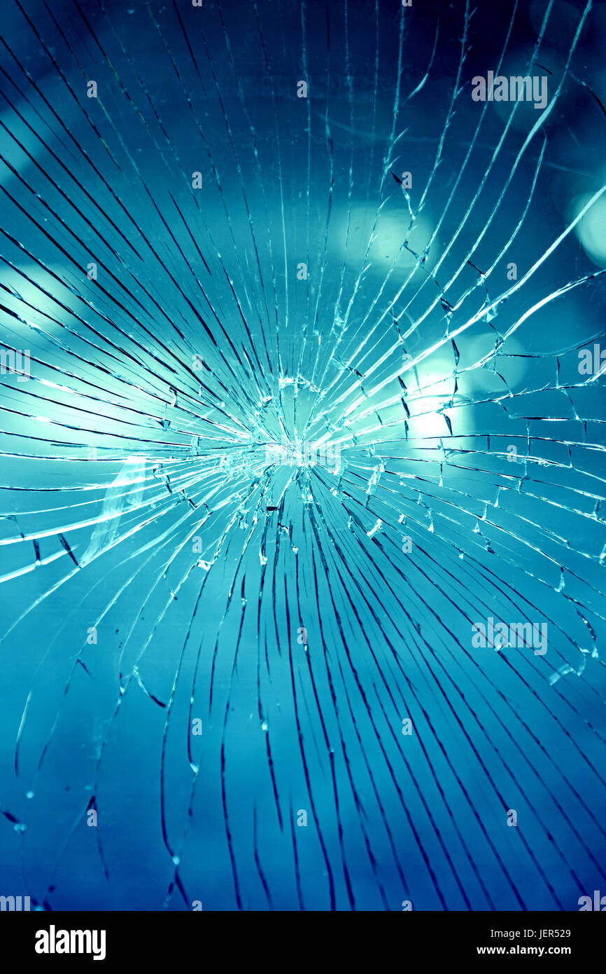 Broken glass, detail of an action of vandalism and violence Stock Photo ...
