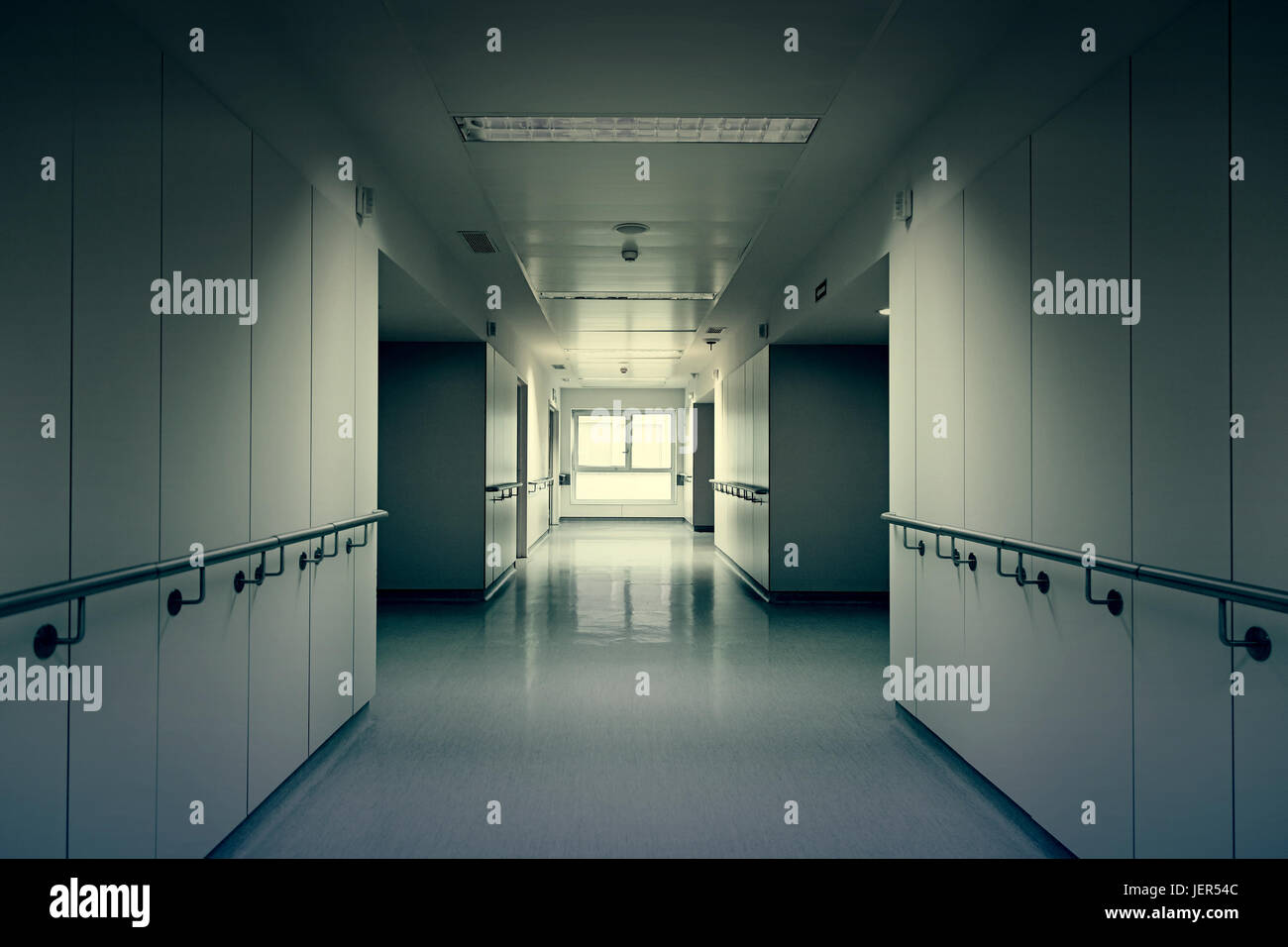 Corridor of a health hospital, detail of health and medicine, hospital ...